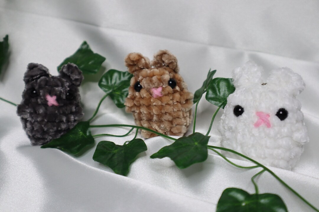 Bunny Keychain Mini Cute Rabbit Handmade Crochet - Etsy