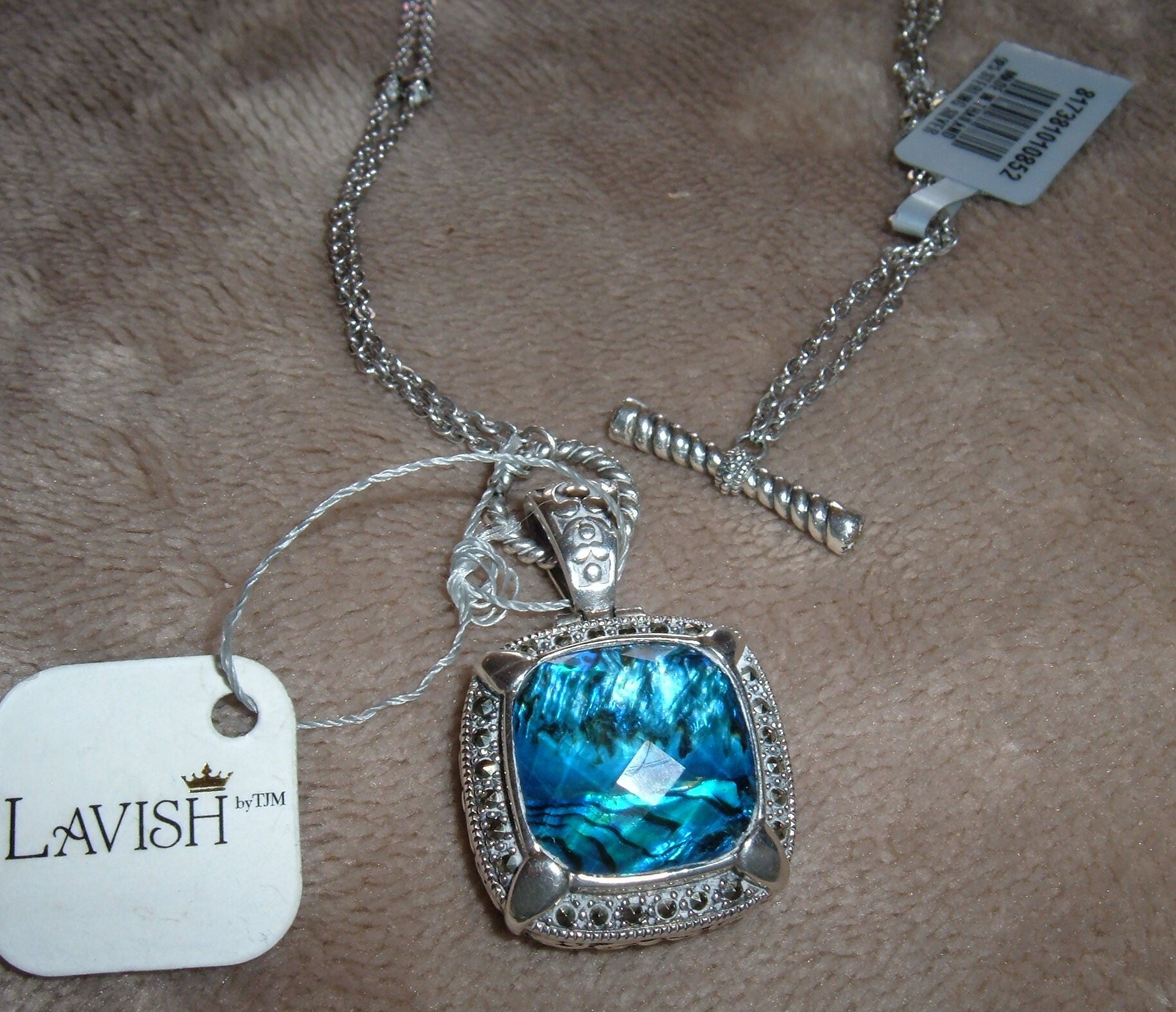 Sterling Silver Swirling Blue Abalone Doublet Pendant by Lavish Doubled ...