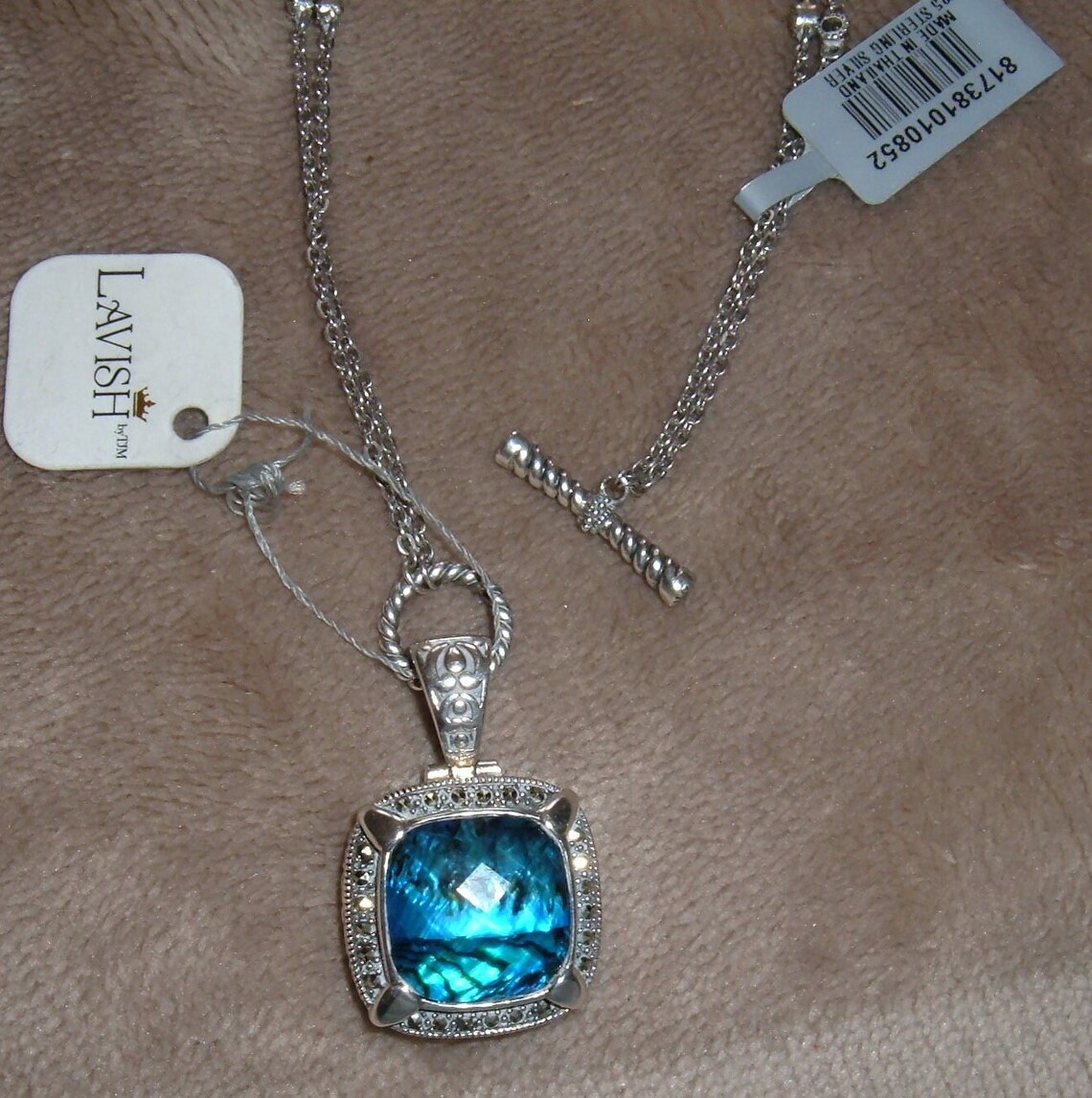 Sterling Silver Swirling Blue Abalone Doublet Pendant by Lavish Doubled ...