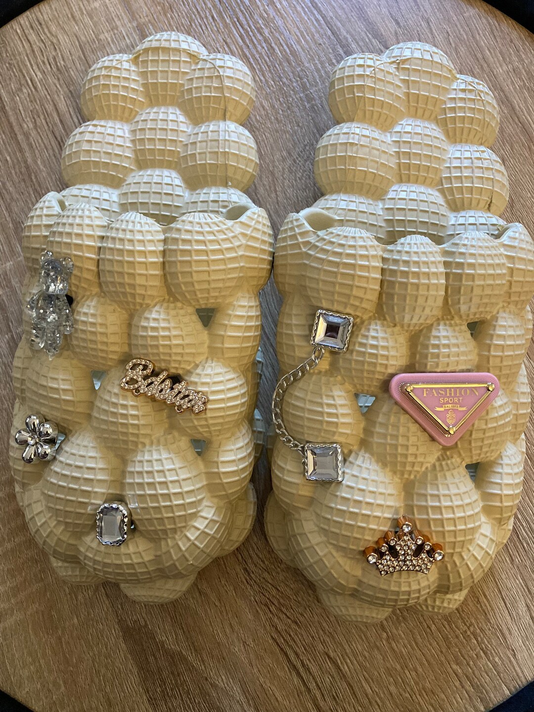 Womens Bubble Clogs With Charms, Cute Charm Non Slip Shoes, Comfortable ...