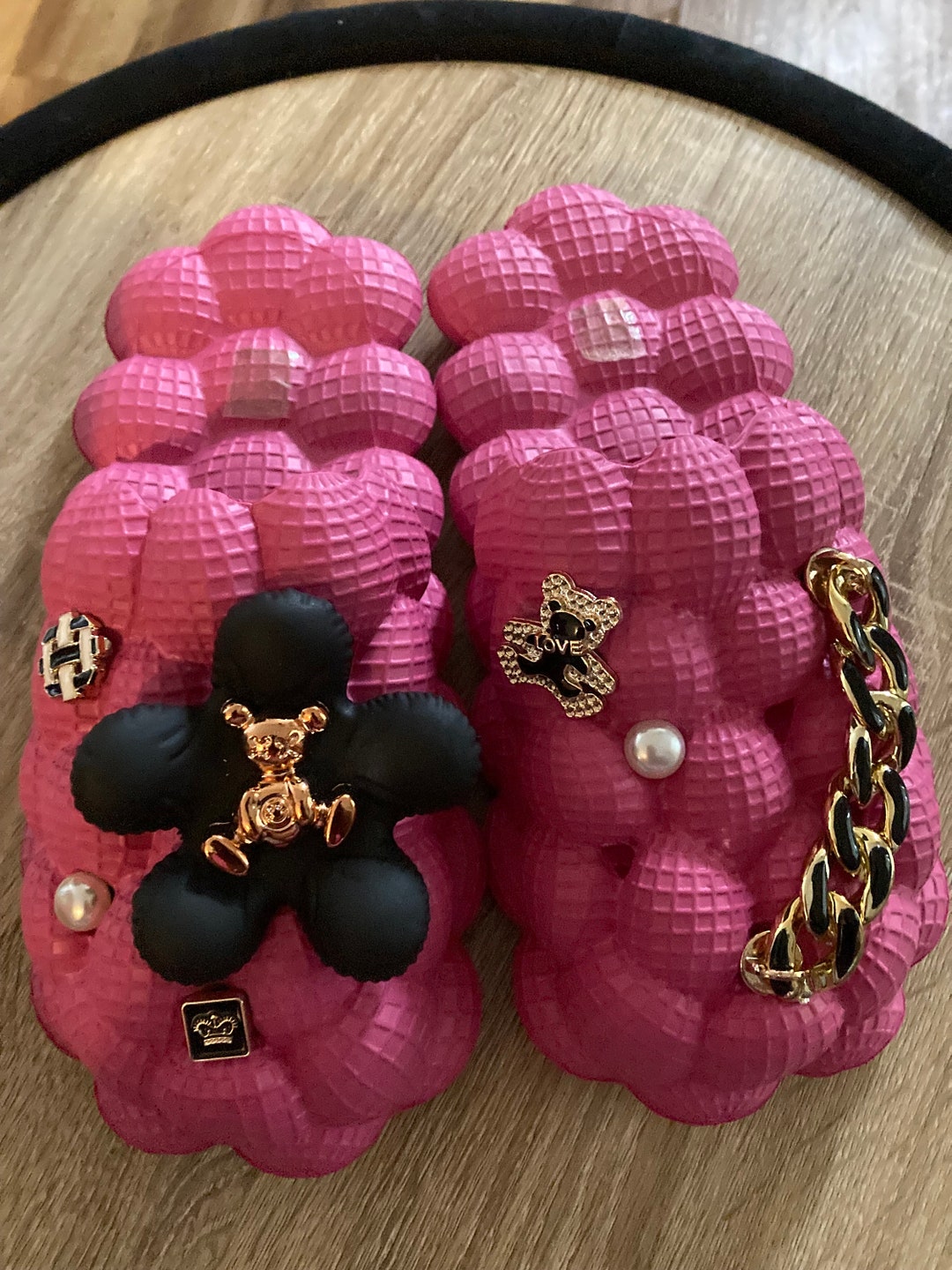 Women’s Bubble Clogs With Charms, Cute Charm Non Slip Shoes ...