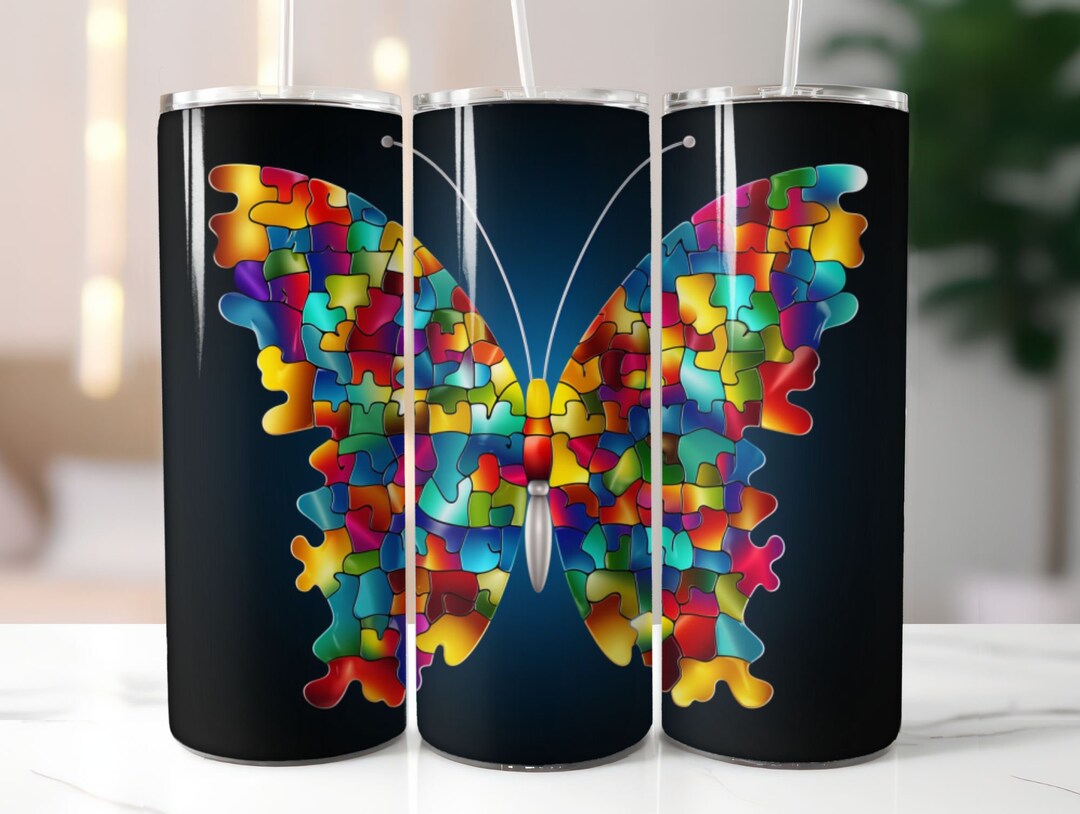 Autism Awareness 20oz Sublimation Tumbler Digital Design, Puzzle Pieces ...