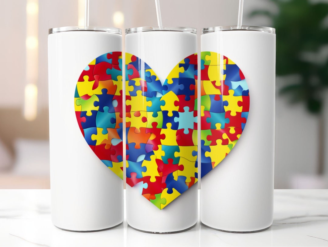 Autism Awareness 20oz Sublimation Tumbler Digital Design, Puzzle Pieces ...