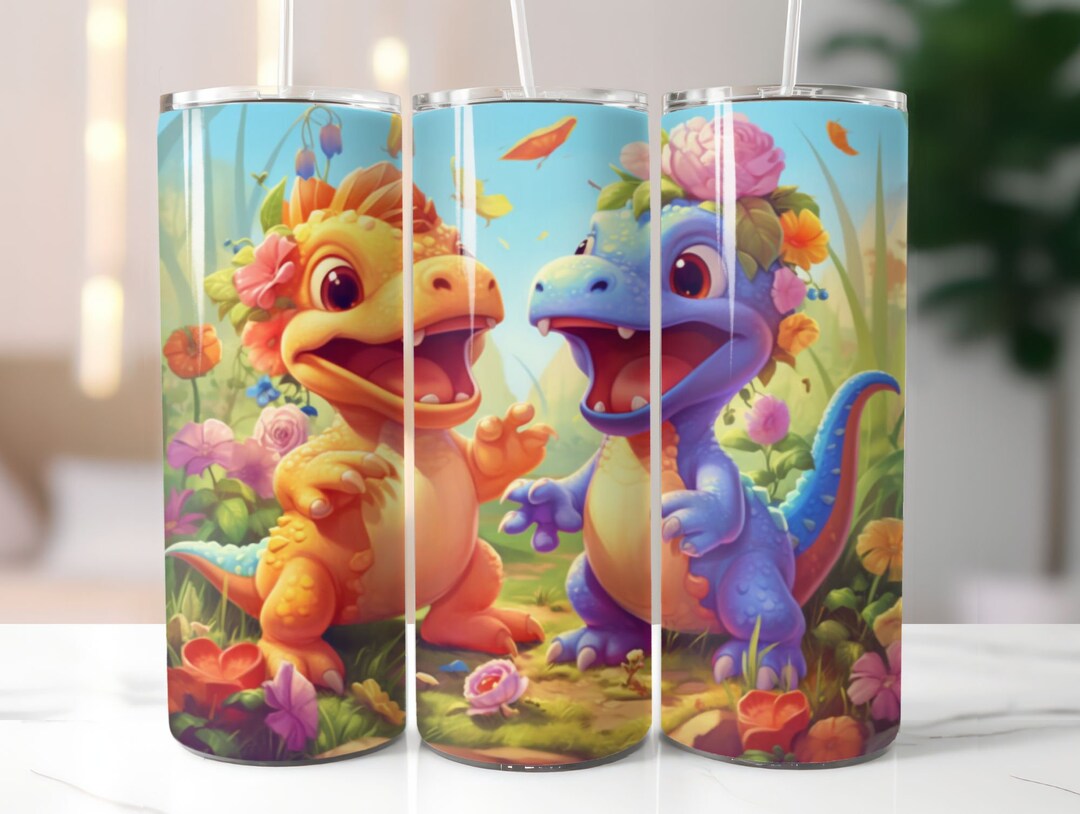Cute Baby T Rex 20oz Sublimation Tumbler Designs, Kids Baby T-rex ...
