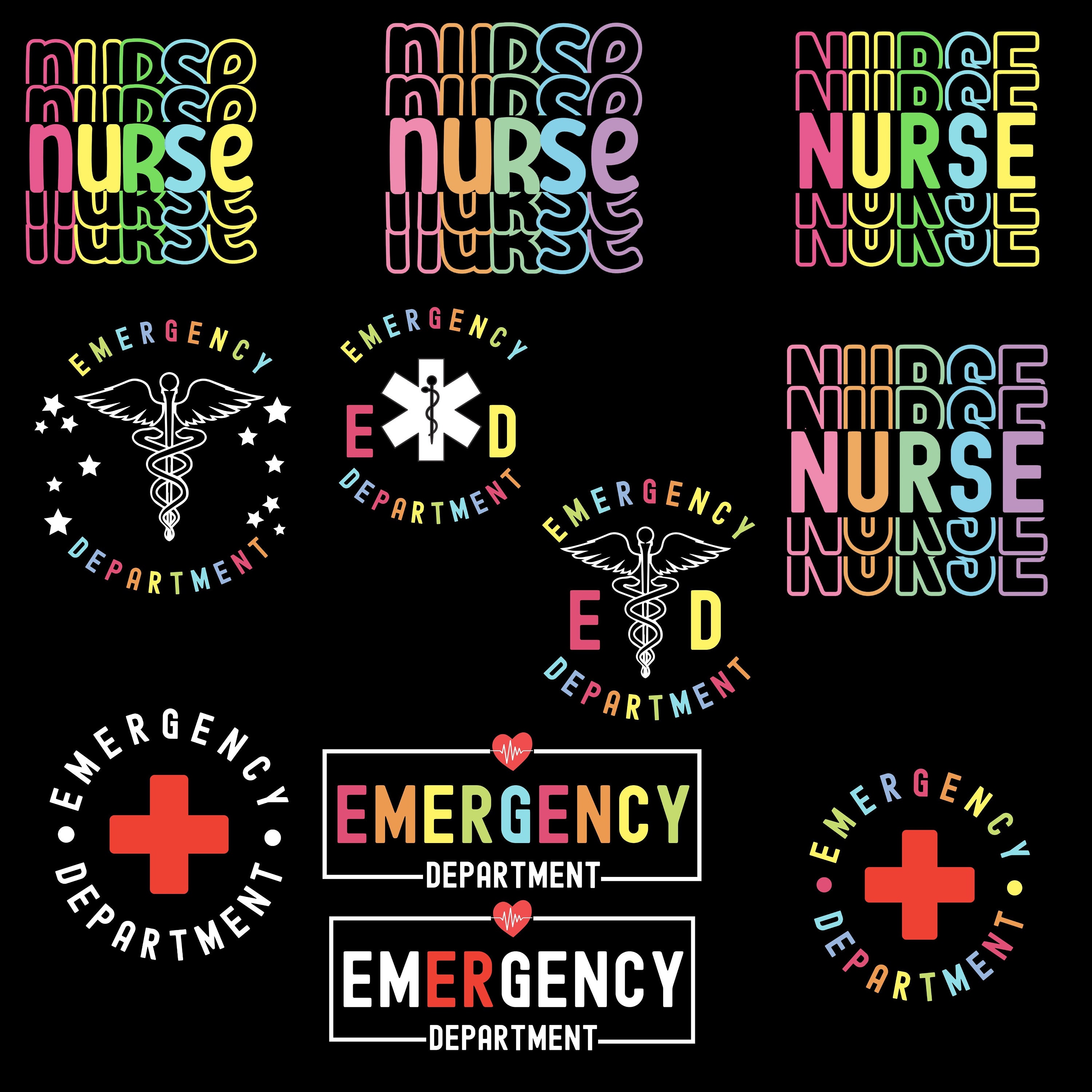 Emergency Room Department Nurse Bundle PNG SVG Nurse - Etsy