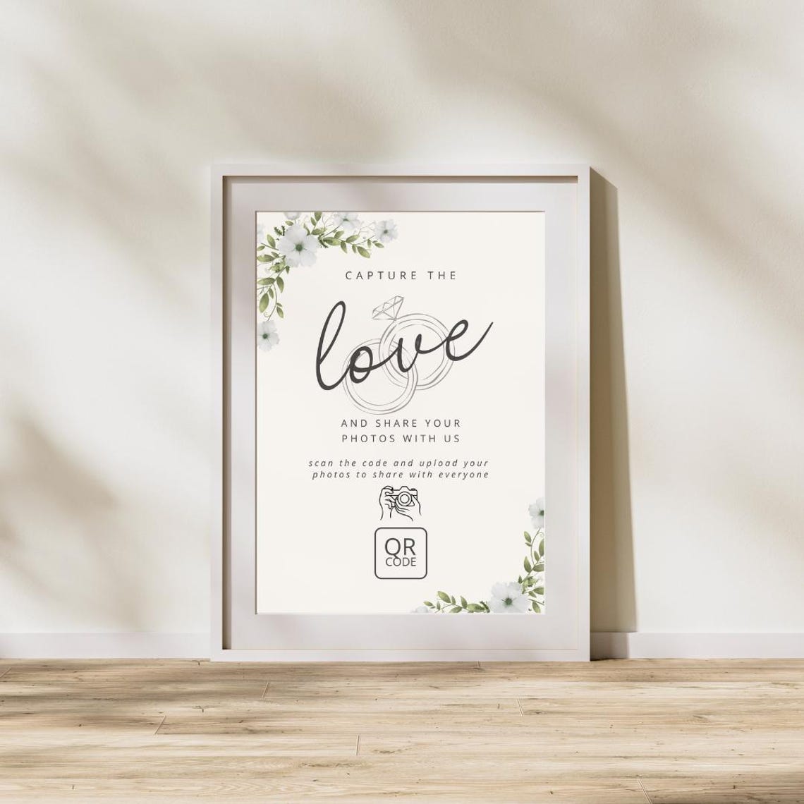 Wedding Photo Sharing Sign – QR Code Sign Template – Capture the Love ...