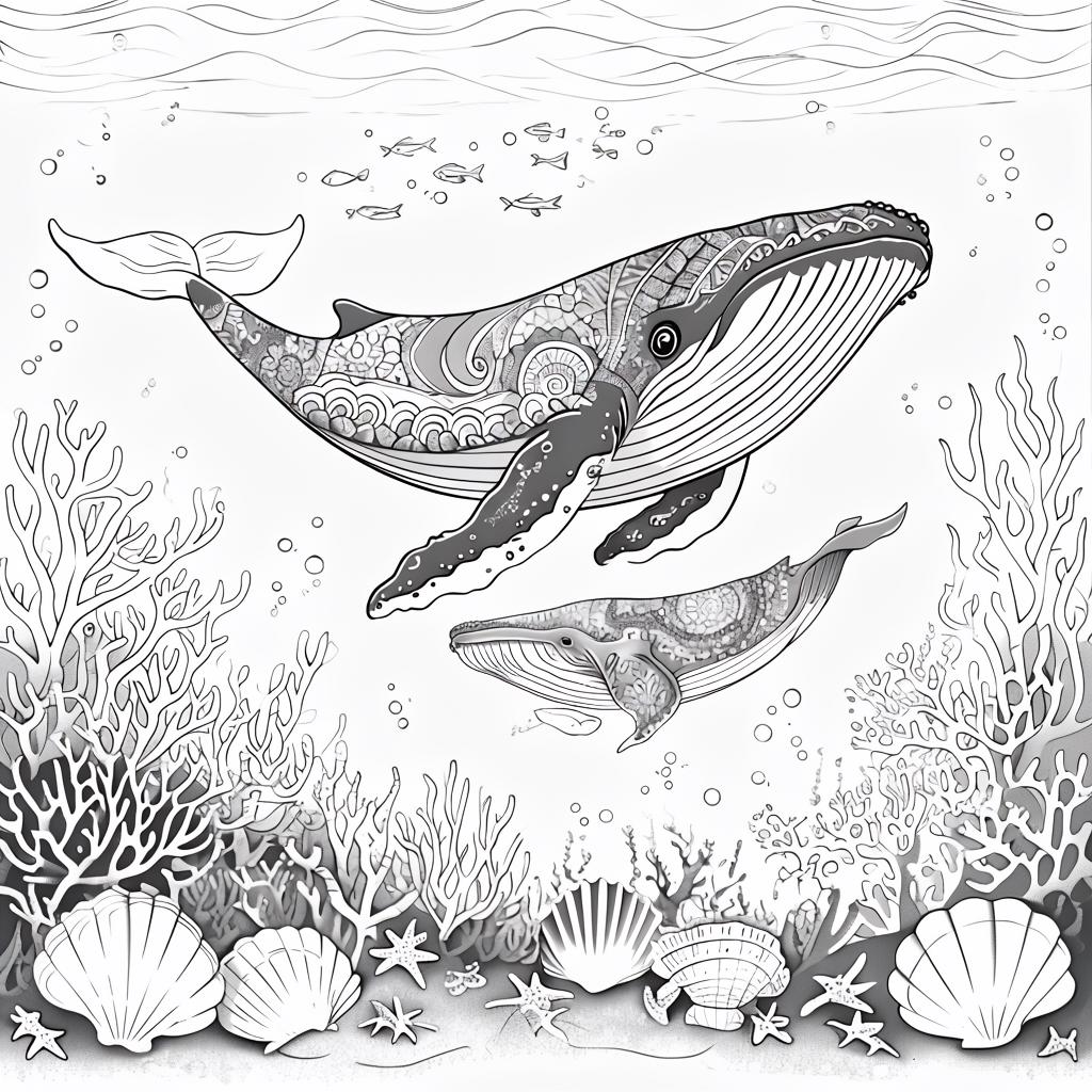 Whale Coloring Page Bundle – 3 Ocean-themed Digital Prints | Relaxing ...