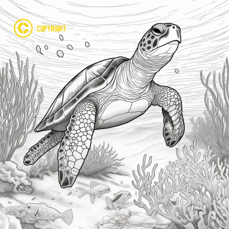 Sea Turtles Coloring Pages | 4 Realistic Turtles Coloring to Print and ...
