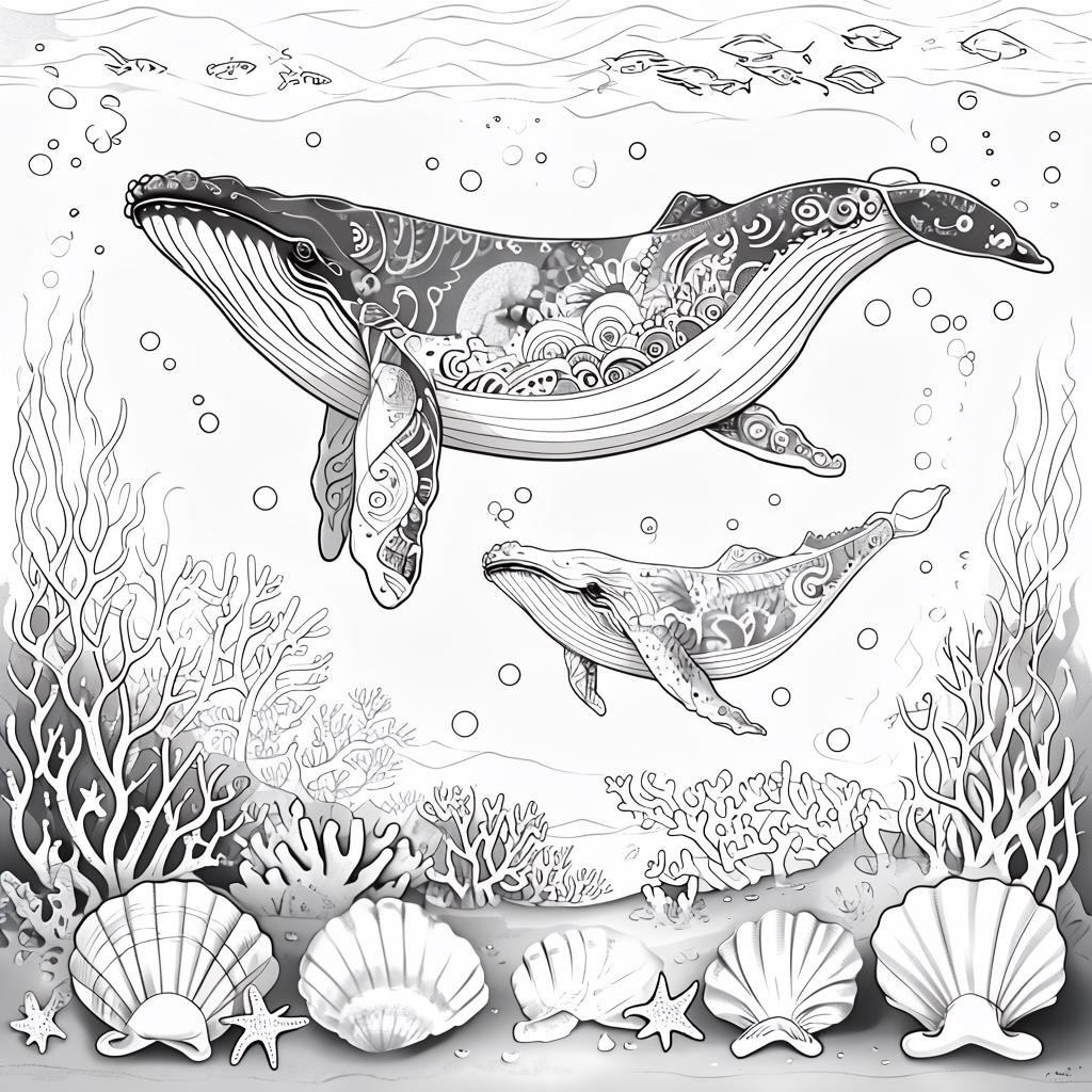 Whale Coloring Page Bundle – 3 Ocean-themed Digital Prints | Relaxing ...