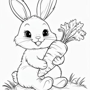 Easter Bunny Coloring Pages - Cute Printable Rabbit Designs for Kids ...