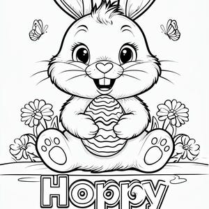 Easter Bunny Coloring Pages - Cute Printable Rabbit Designs for Kids ...
