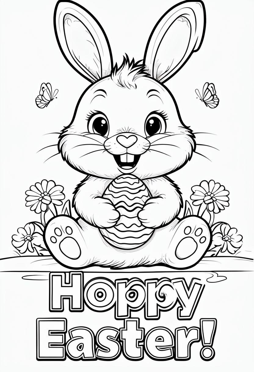Easter Bunny Coloring Pages - Cute Printable Rabbit Designs for Kids ...