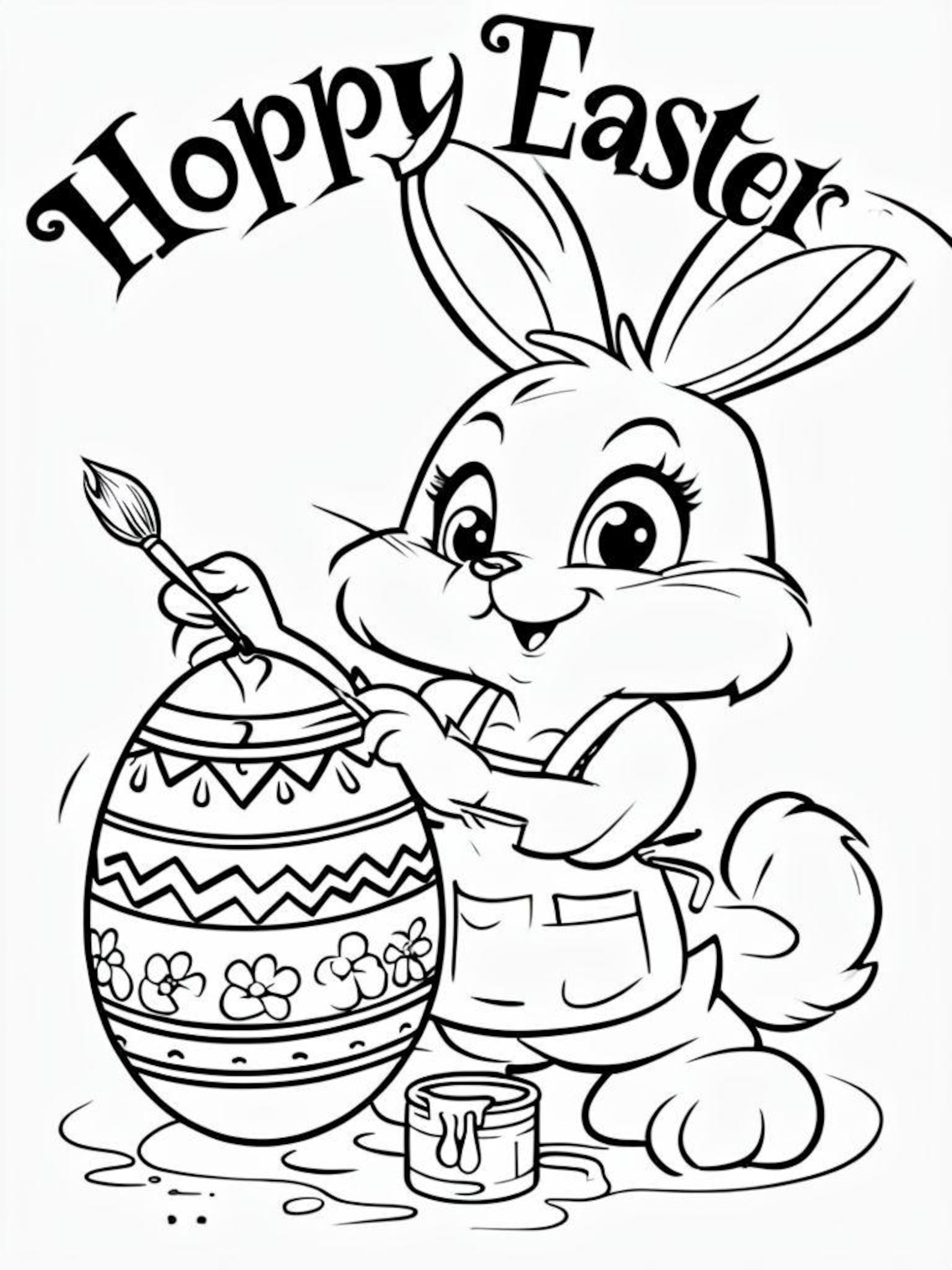 Easter Bunny Coloring Pages - Cute Printable Rabbit Designs for Kids ...