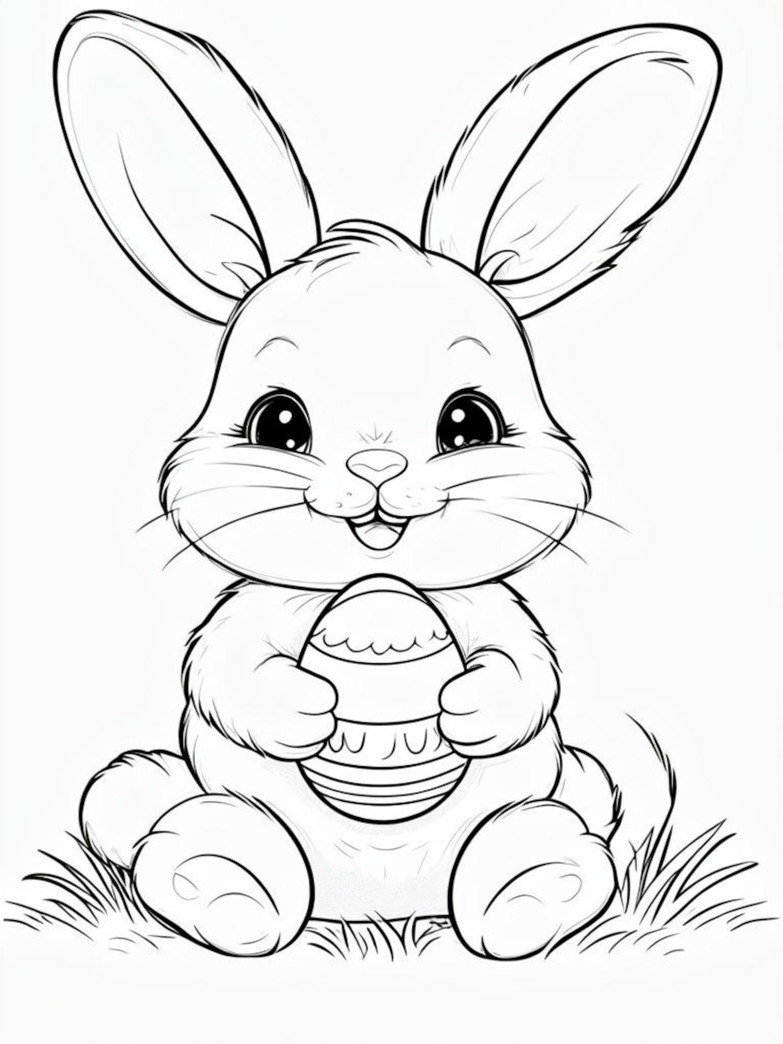 Easter Bunny Coloring Pages - Cute Printable Rabbit Designs for Kids ...