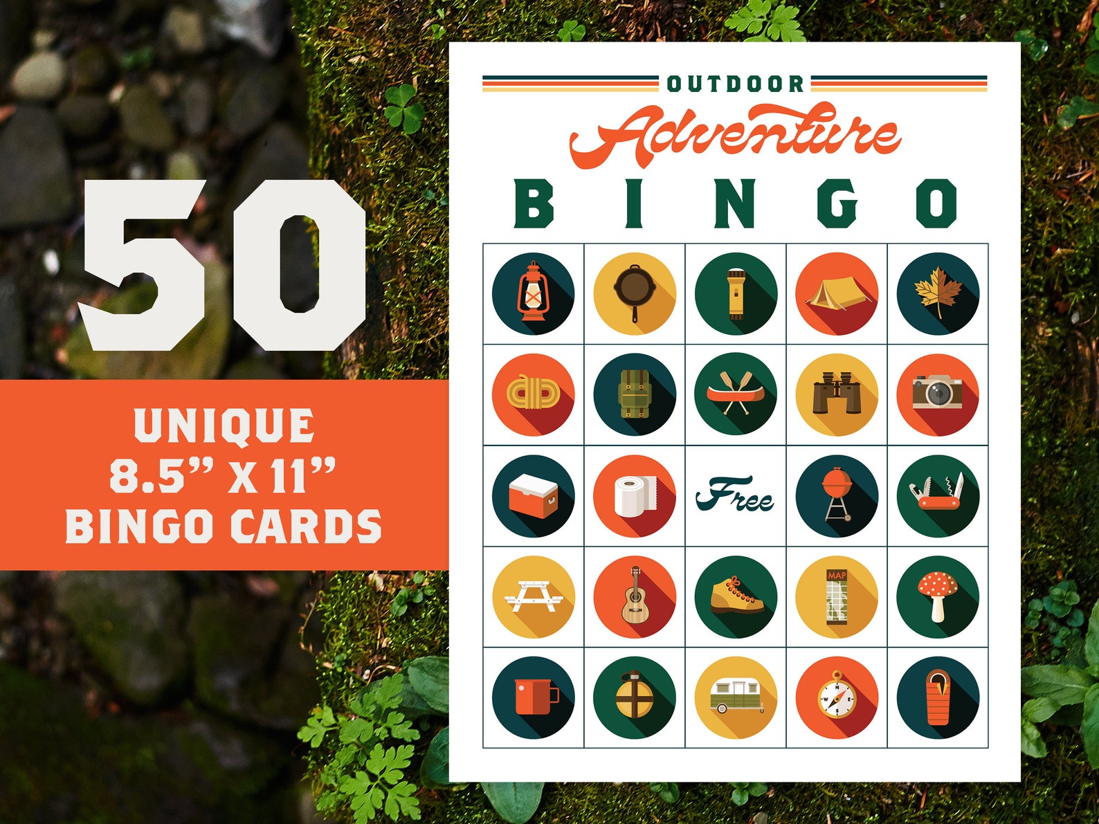 Outdoor Adventure Bingo Cards, Printable Kids Games, Nature Birthday ...