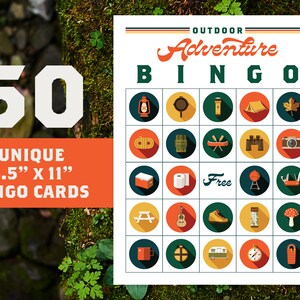Outdoor Adventure Bingo Cards, Printable Kids Games, Nature Birthday ...