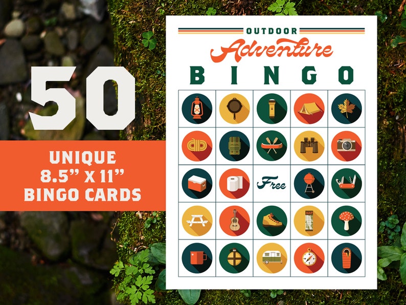 Outdoor Adventure Bingo Cards, Printable Kids Games, Nature Birthday ...