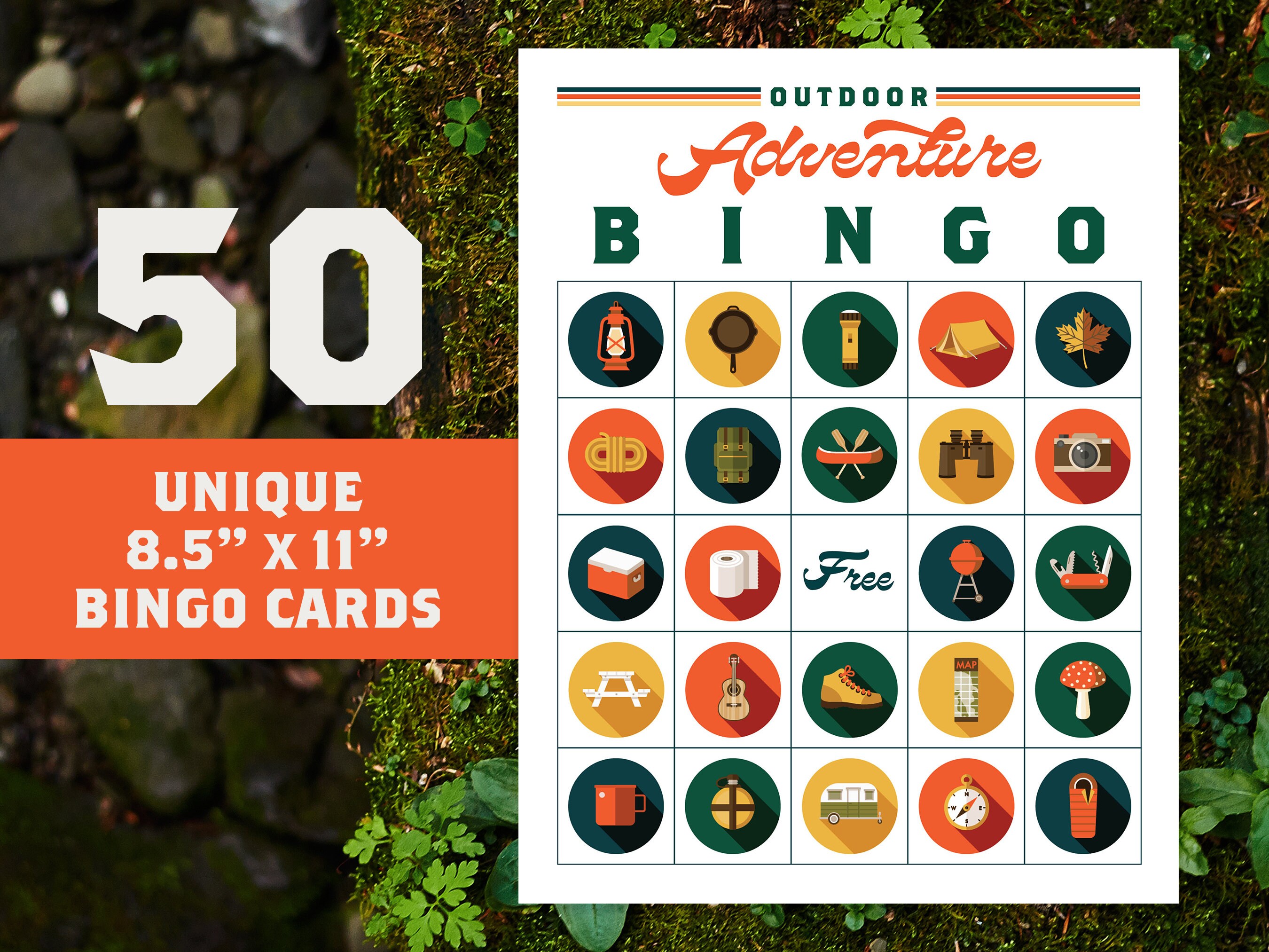 Outdoor Adventure Bingo Cards, Printable Kids Games, Nature Birthday ...