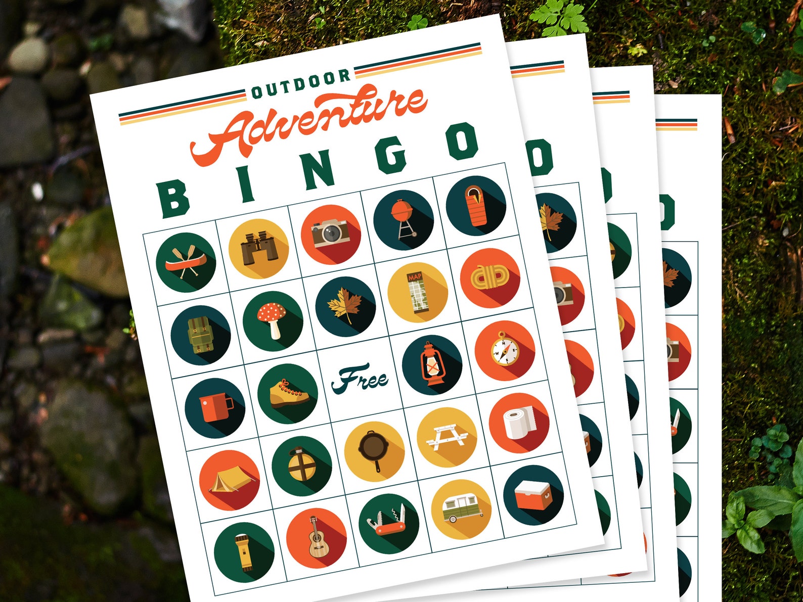 Outdoor Adventure Bingo Cards, Printable Kids Games, Nature Birthday ...