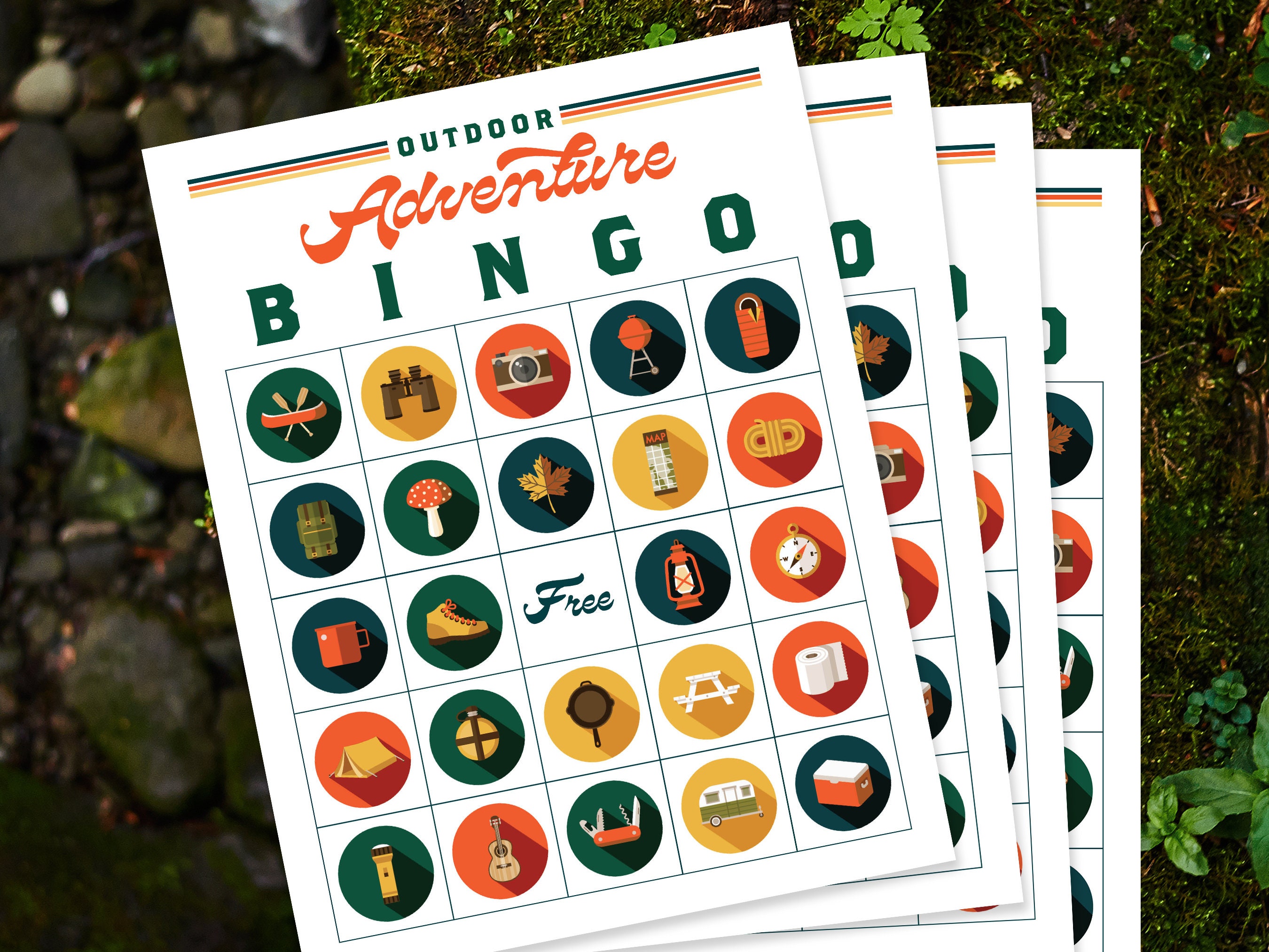 Outdoor Adventure Bingo Cards, Printable Kids Games, Nature Birthday ...