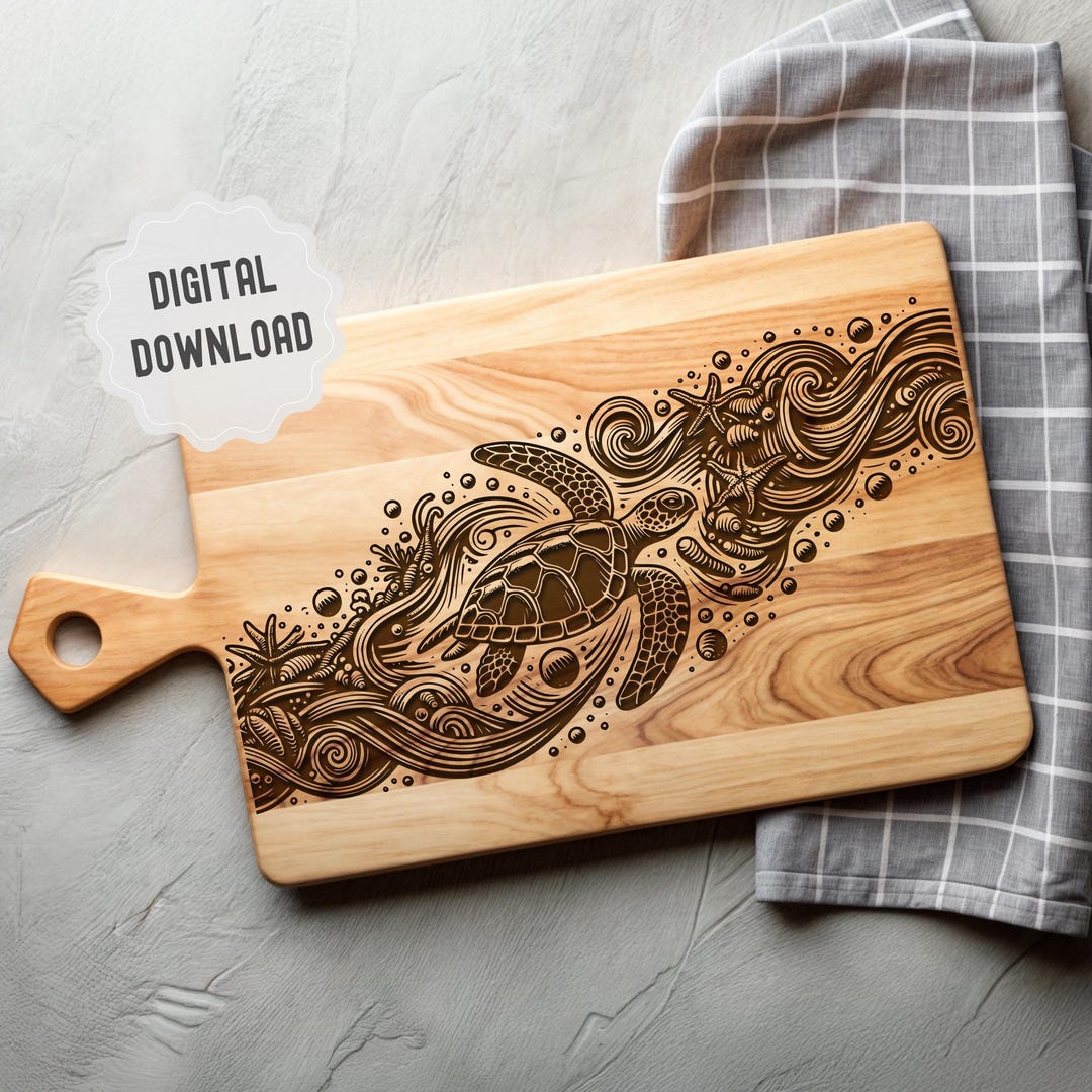 Sea Turtle Svg, Cutting Board Svg, Charcuterie Board Svg, Sea Animal ...