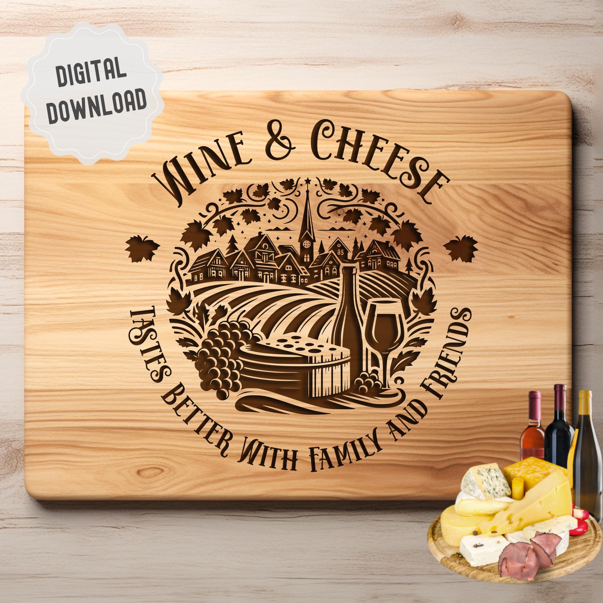 Wine and Cheese Svg, Charcuterie Board Svg, Cutting Board Svg, Recipe ...