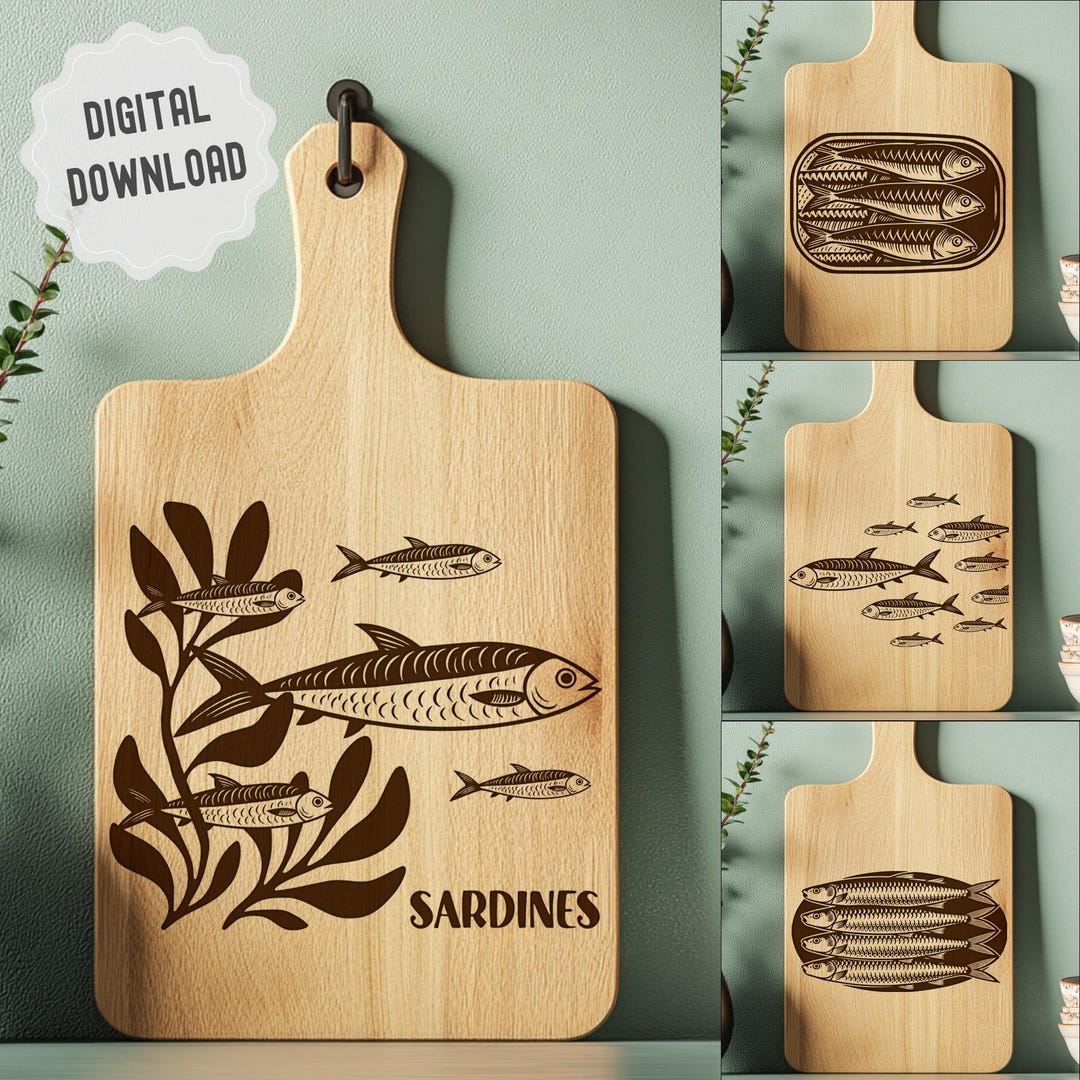 8 Bundle Sardines Svg, Sardine Silhouette, Fish Clipart, Sardine ...