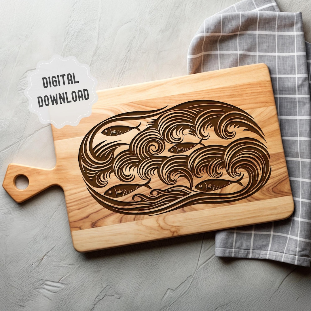 Sardines Svg, Sardines With Sea Waves, Fish Silhouette, Sardine Cutting ...