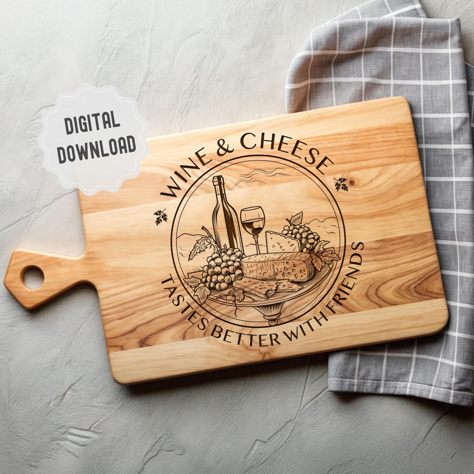 Wine and Cheese Svg, Charcuterie Svg File, Cutting Board Svg, Friends ...