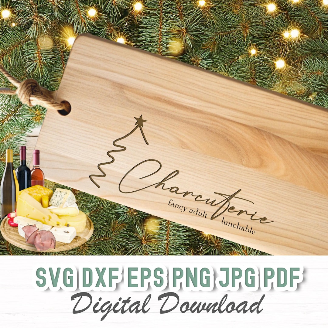 Christmas Charcuterie Board SVG, Cutting Board Svg, Christmas Tray Svg ...