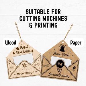 Set of 4 Christmas Letter to Santa Ornament Svg Dxf Png Dear Santa Mail ...