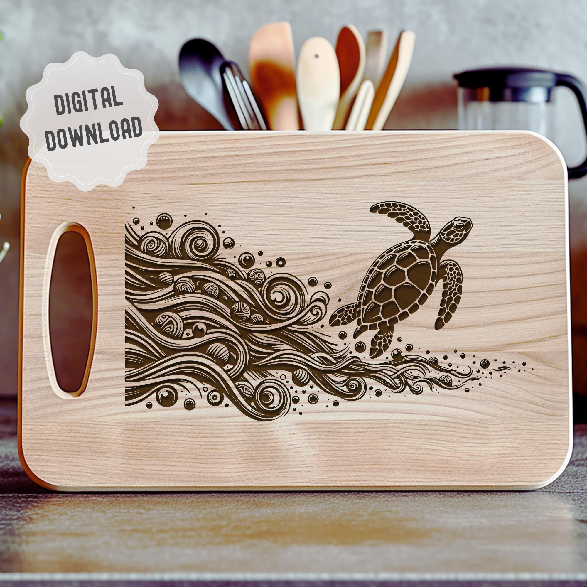 Sea Turtle Svg, Cutting Board Svg, Charcuterie Board Svg, Sea Animal ...