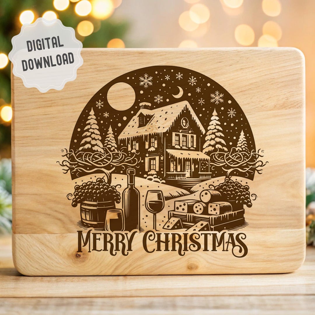 Christmas House Svg, Charcuterie Board SVG, Cutting Board Svg, Winter ...