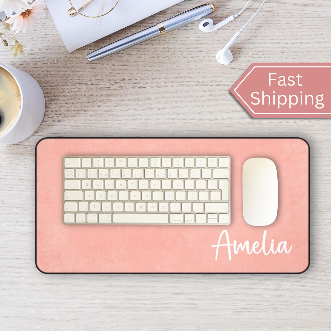 Custom Boho Name Desk Mat Office Accessories Personalized Gift Surface ...
