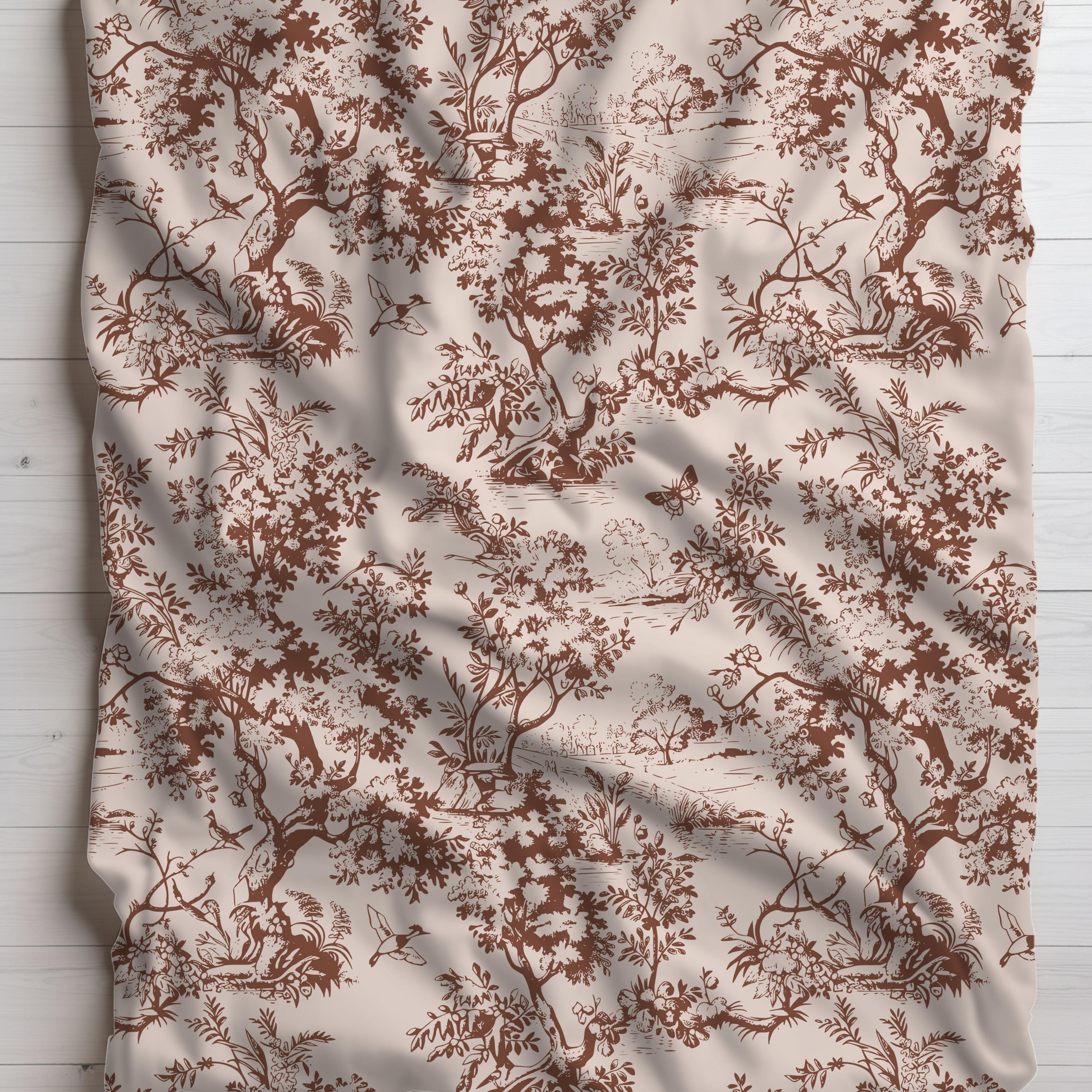 Blue French Toile Decor Throw Blanket for Bed Blue Chinoiserie Gift ...