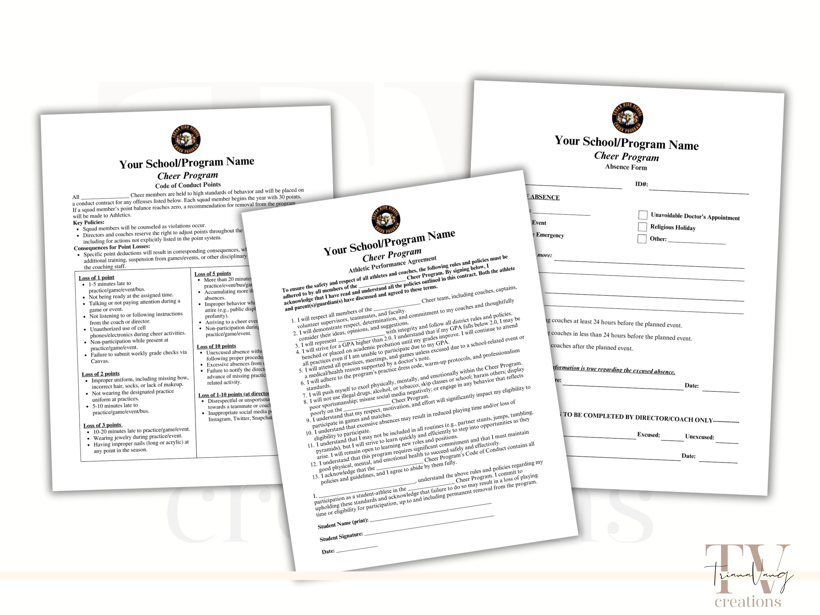 Editable Cheer Program Templates, CANVA Editable, Athlete & Coach ...