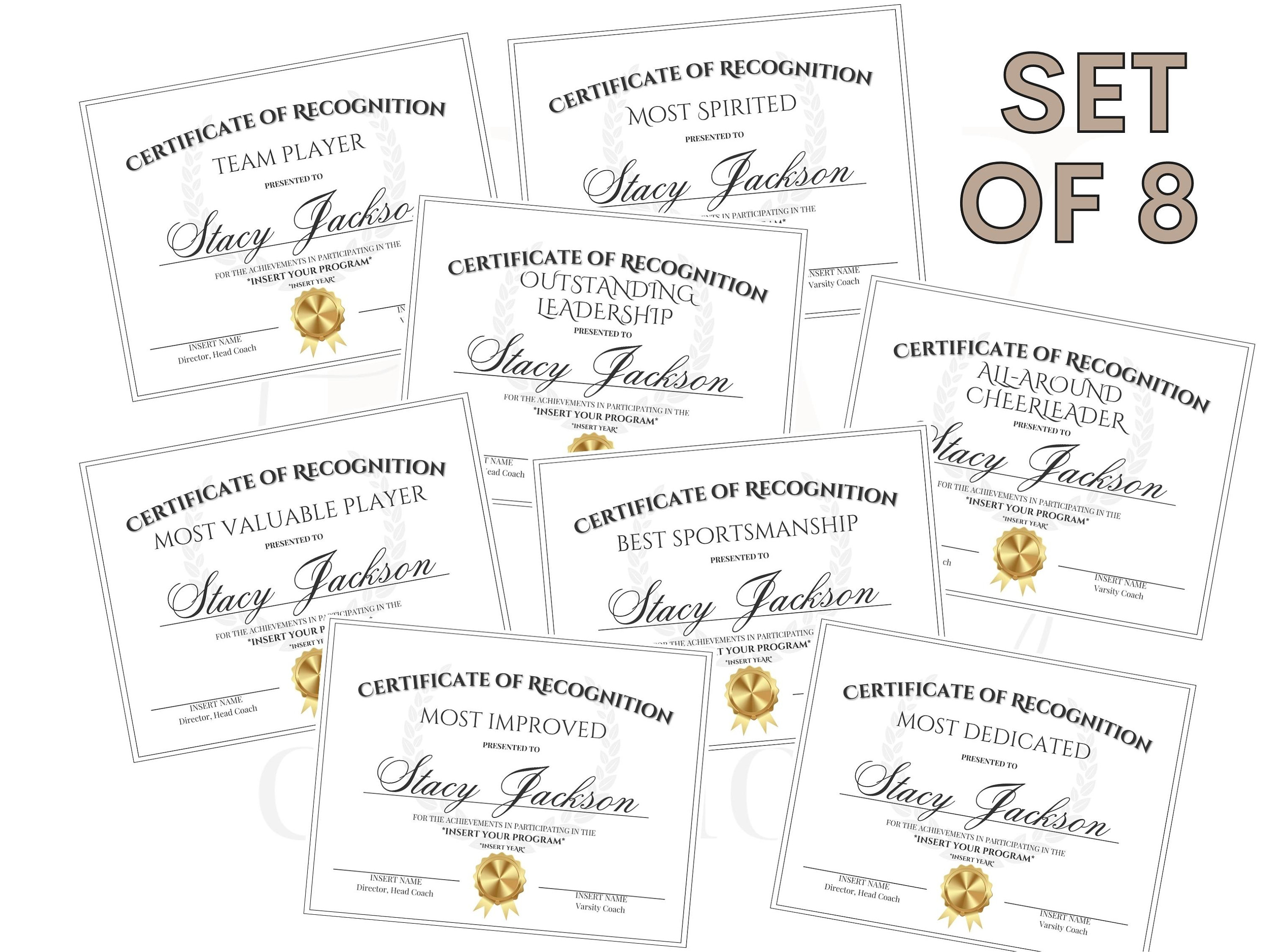 Editable Cheerleading Certificate, Cheer Squad Awards, Printable ...