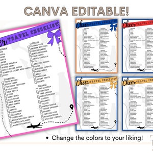 Cheer Travel Checklist, Cheer Camp, Cheer Competition, Instant Download ...