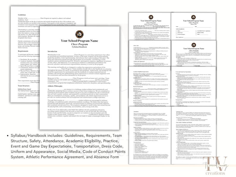 Editable Cheer Program Templates, CANVA Editable, Athlete & Coach ...