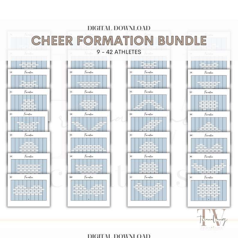 Cheer Formations Template, Cheer Mat Formation, Canva Editable, Pdfs US ...