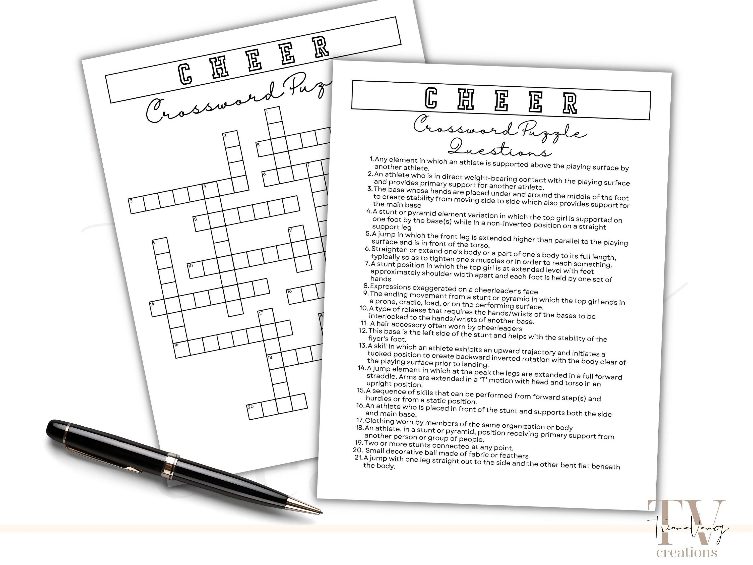 8 Cheerleading Games + Keys (PDF Printable) Birthday Parties ...