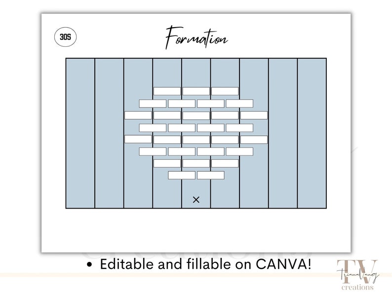 Cheer Formations Template Cheer Mat Formation Canva Etsy