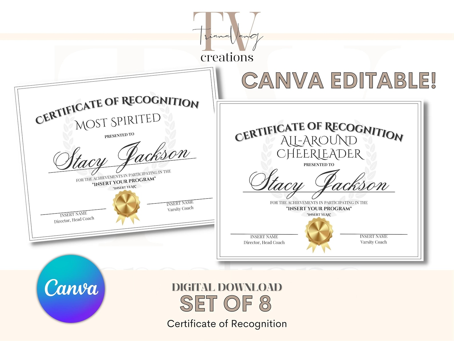Editable Cheerleading Certificate, Cheer Squad Awards, Printable ...