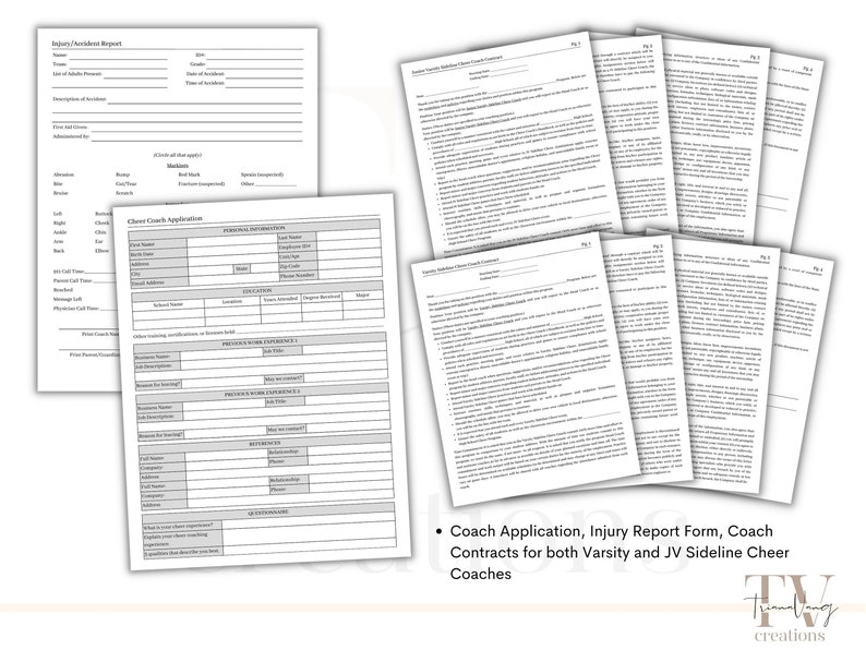 Printable Cheer Handout Templates, CANVA Editable, Athlete Paperwork ...