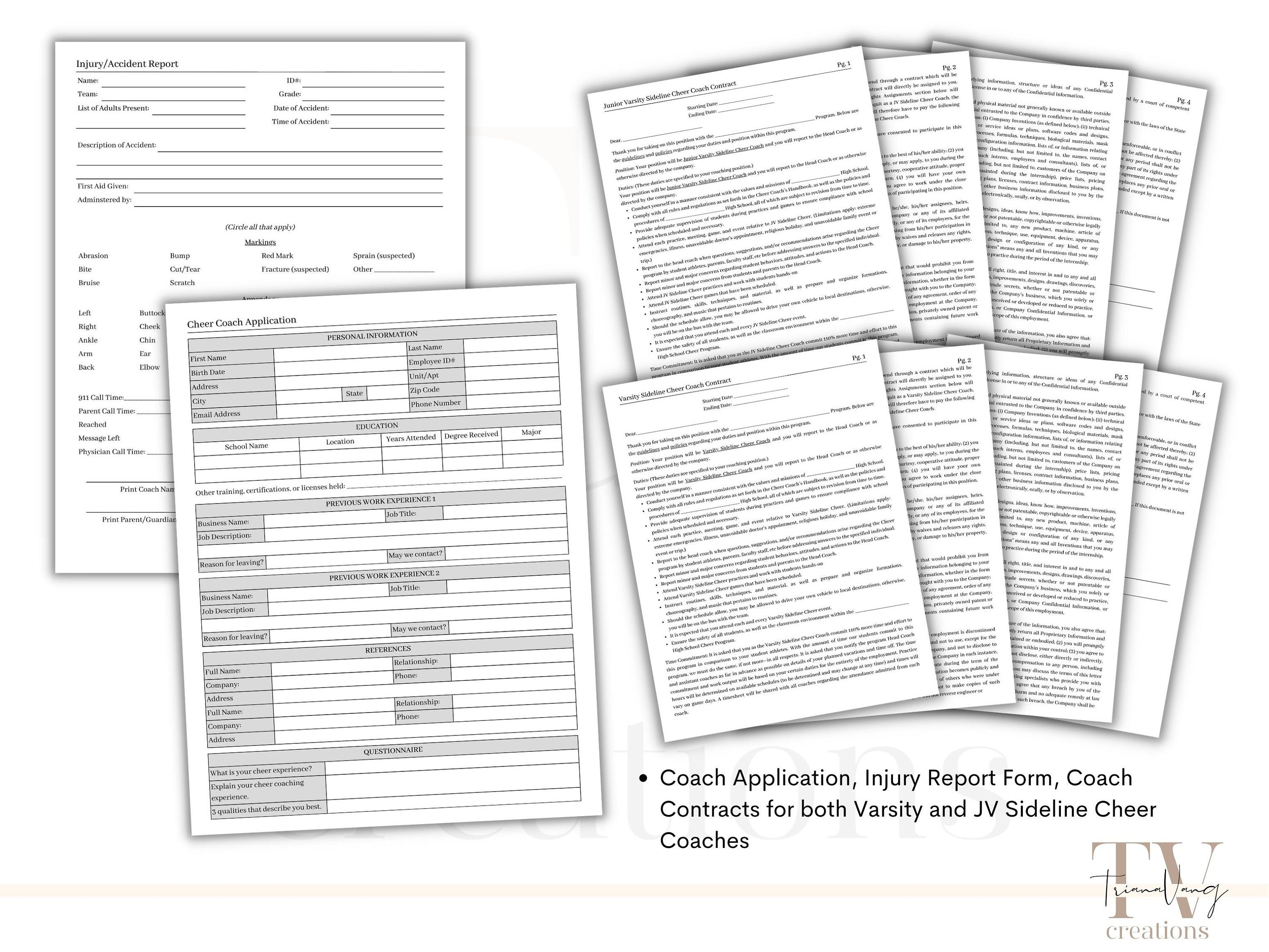 Printable Cheer Handout Templates, CANVA Editable, Athlete Paperwork ...