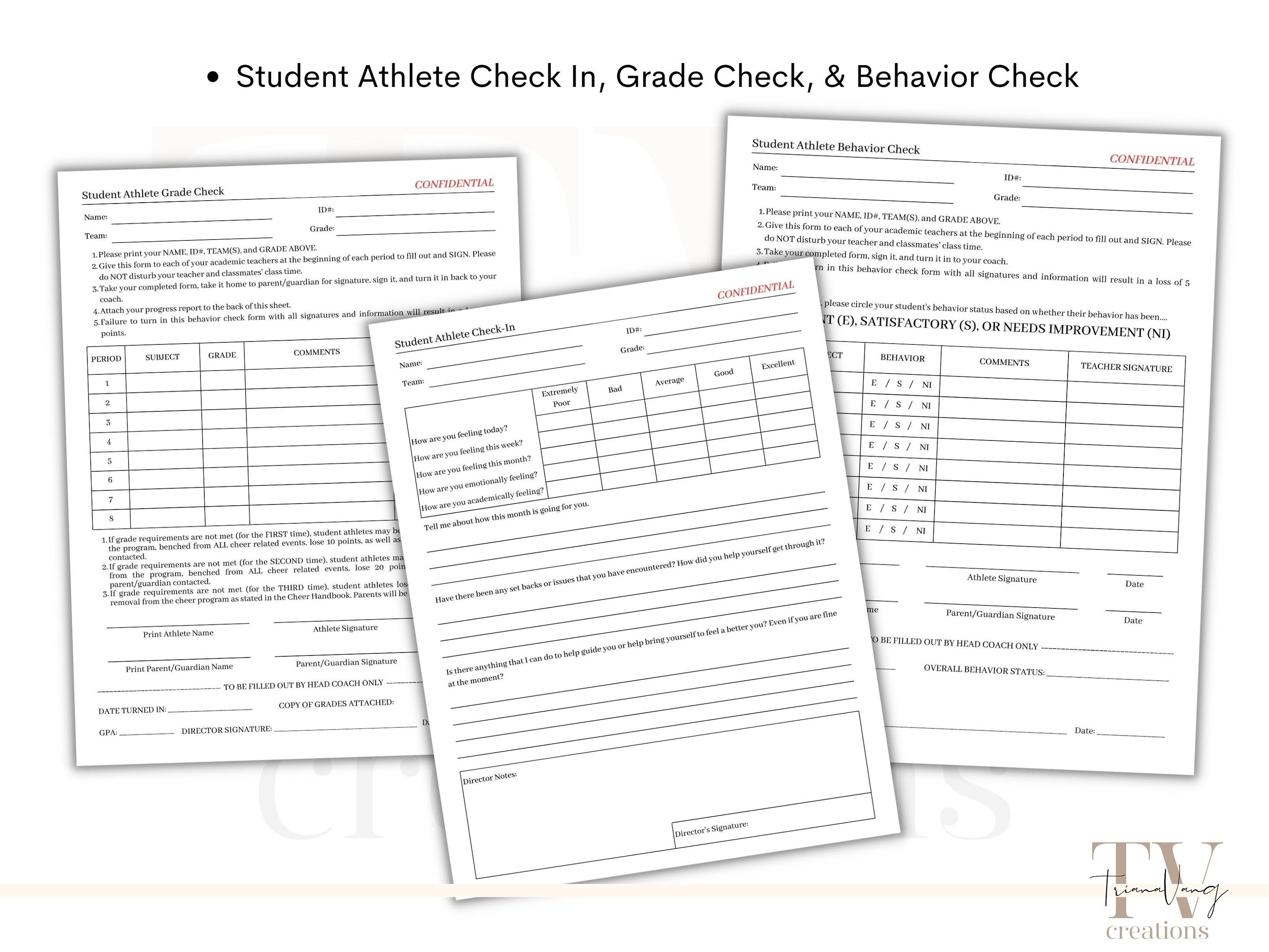 Printable Cheer Handout Templates, CANVA Editable, Athlete Paperwork ...