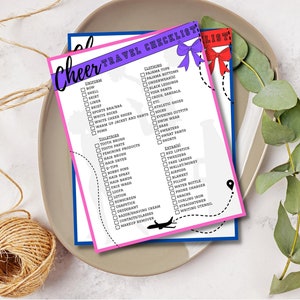 Cheer Travel Checklist, Cheer Camp, Cheer Competition, Instant Download ...