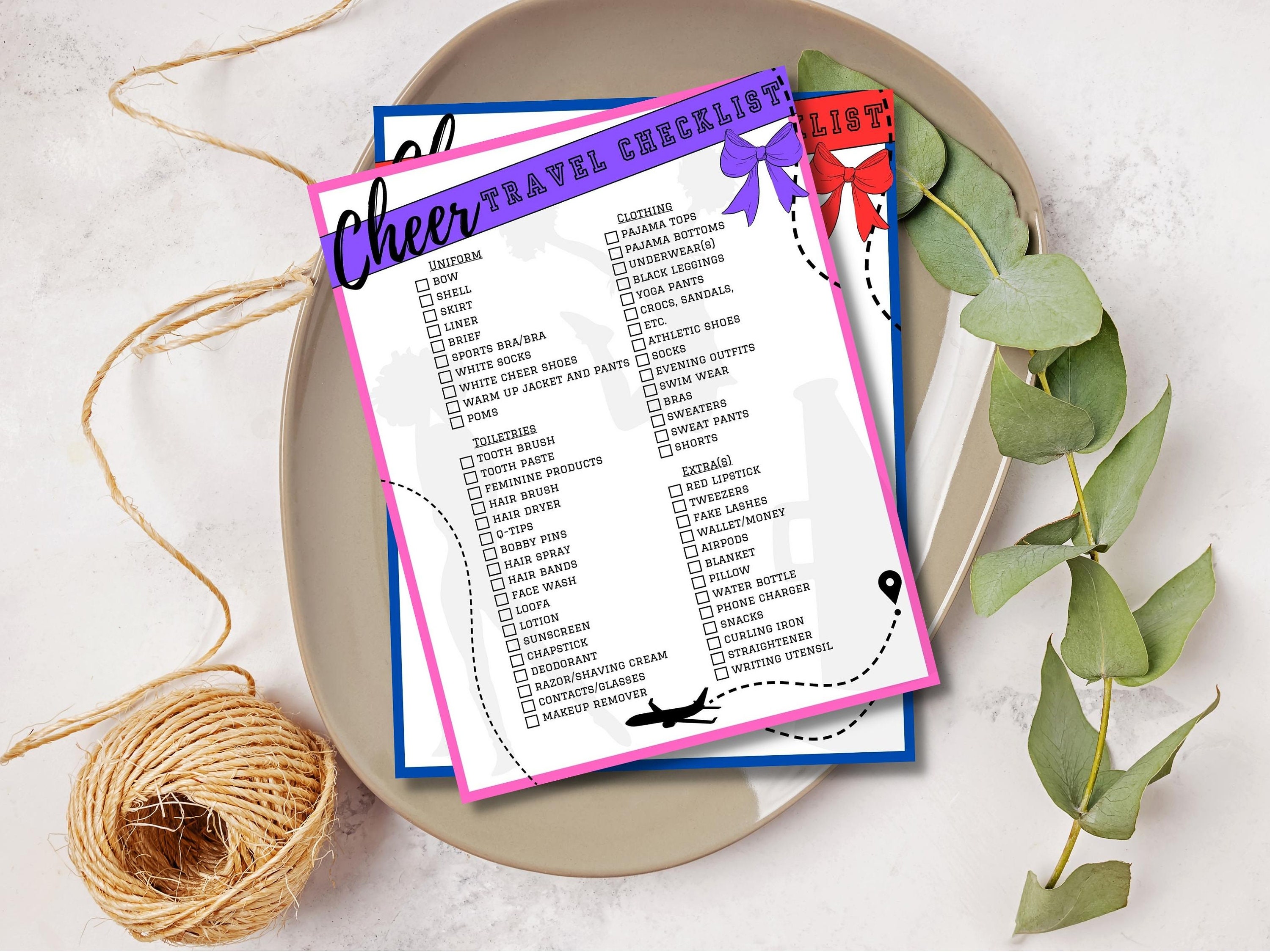 Cheer Travel Checklist, Cheer Camp, Cheer Competition, Instant Download ...