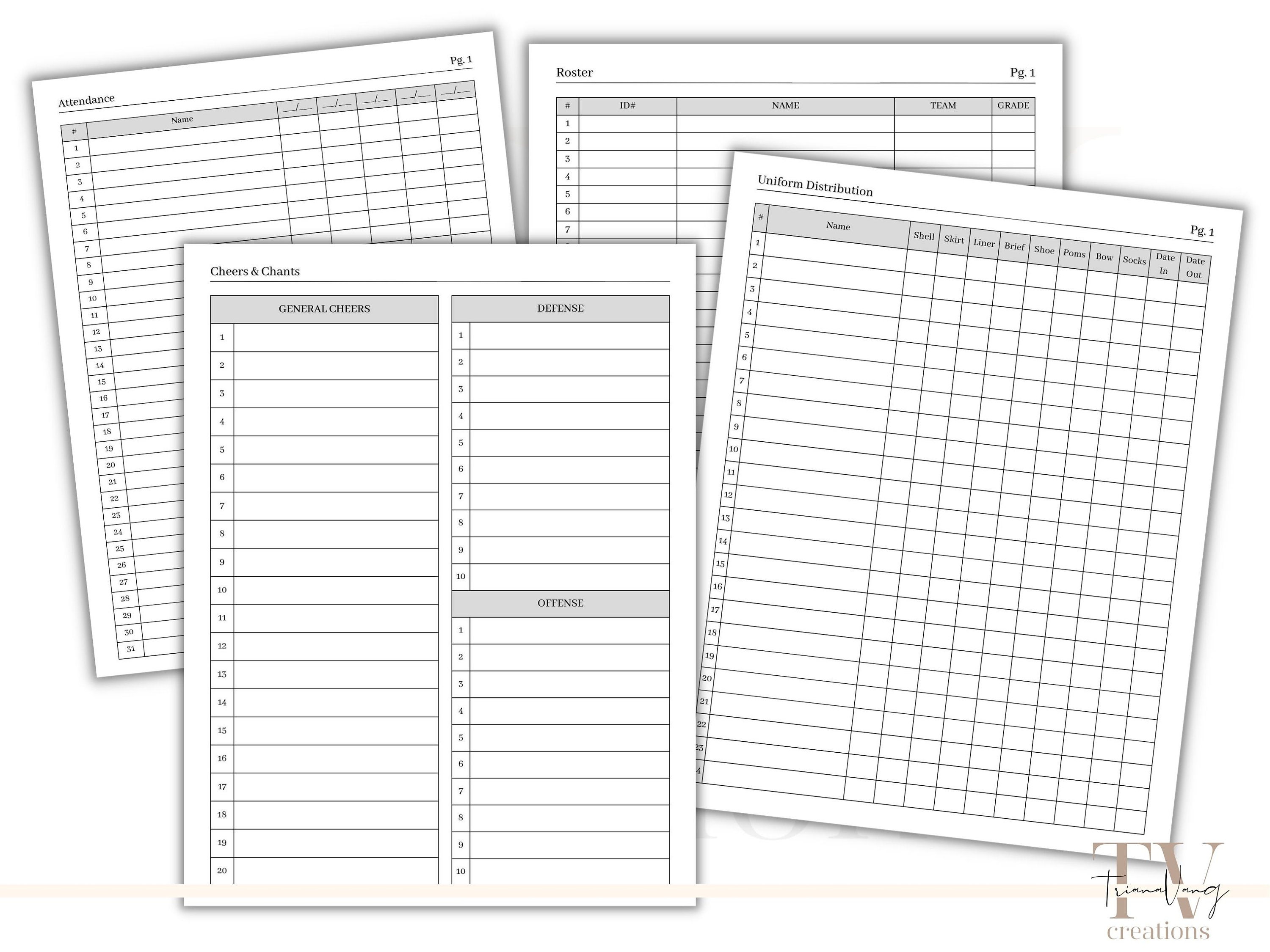 Printable Cheer Handout Templates, CANVA Editable, Athlete Paperwork ...