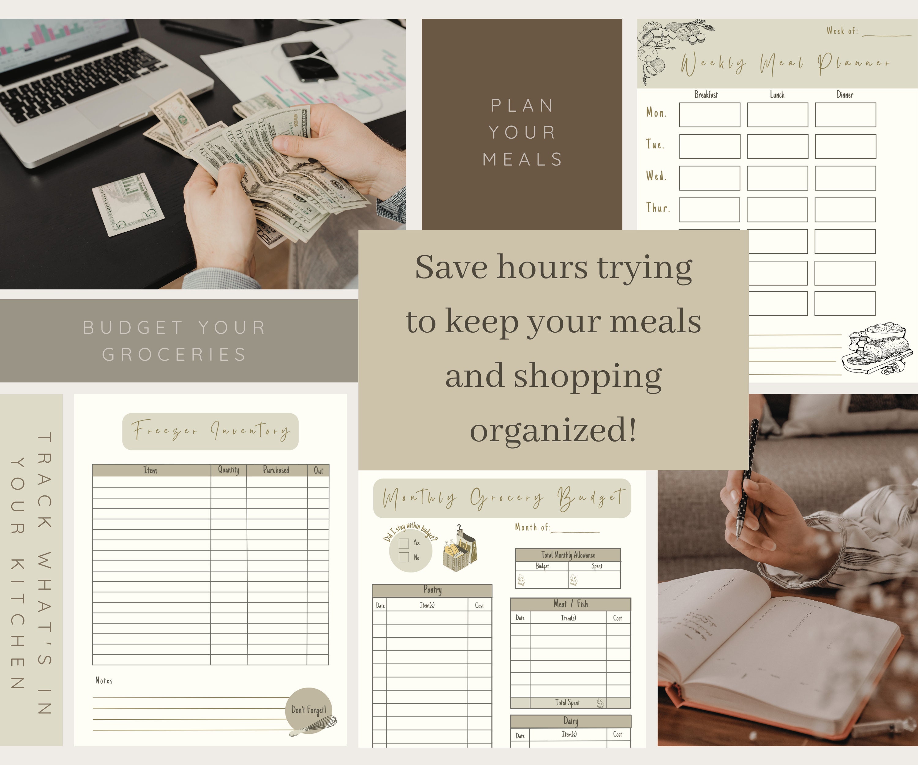 Simple Meal Planner Modern Bundle - Etsy